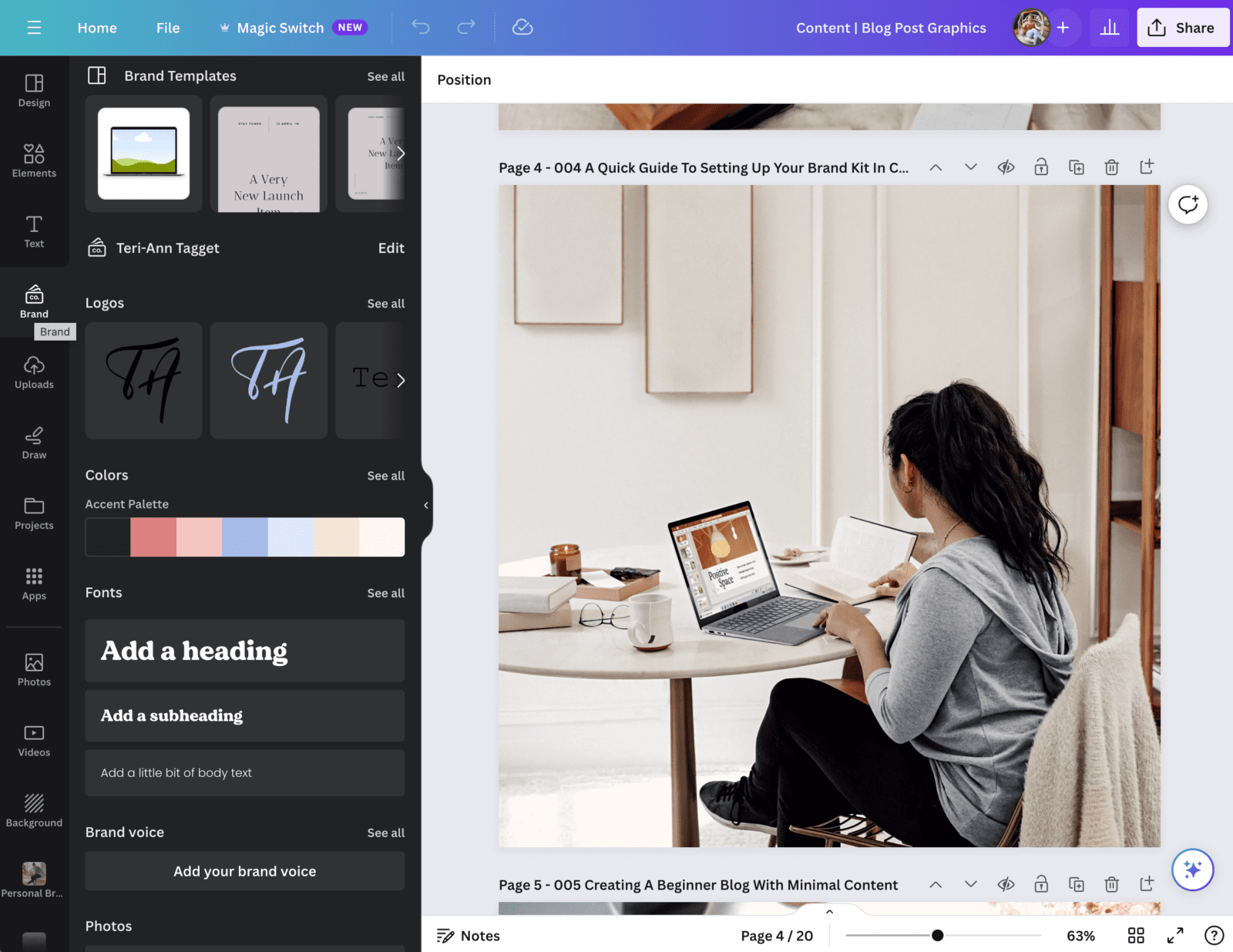 A Guide To Setting Up Your Brand Kit In Canva - Teri-Ann Tagget